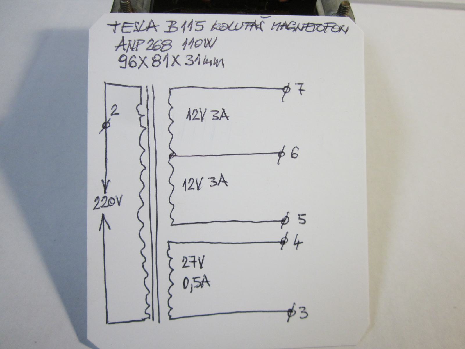 MREŽNI TRANSFORMATOR MAGNETOFONA TESLA B115 (OSIJEK)