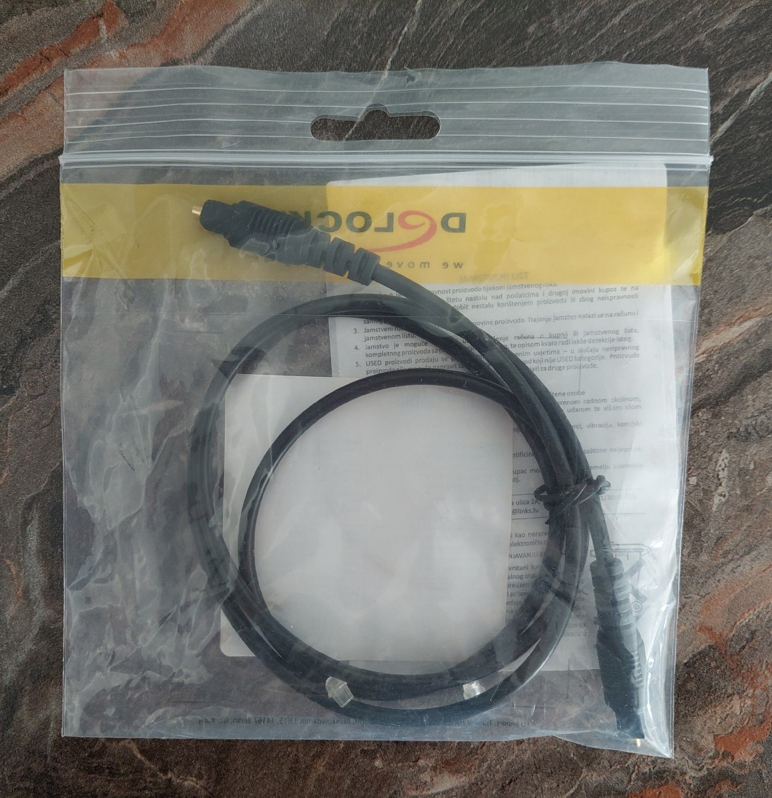 Kabel DELOCK, Toslink optički (M), 2m