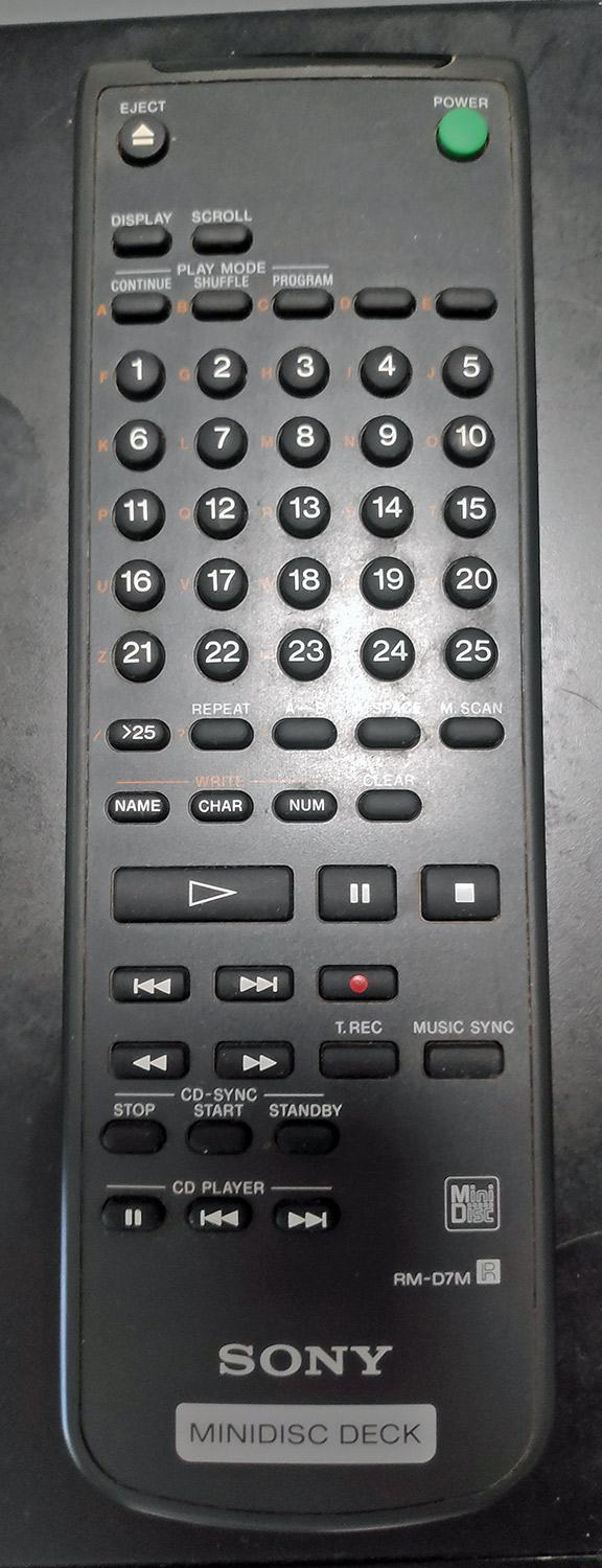 Originalni daljinski upravljač Sony RM-D7M ( minidisc minidisk )