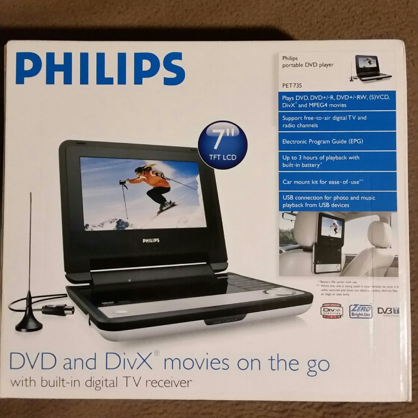 Prijenosni PHILIPS TV+ DVD player s ekranom 7,autonomija cca.3 sata