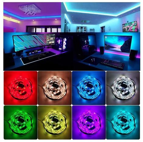 Iluminacijska USB led traka 2 x 2,5m RGB5050