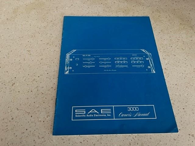 SAE 3000 preamp original owners manual