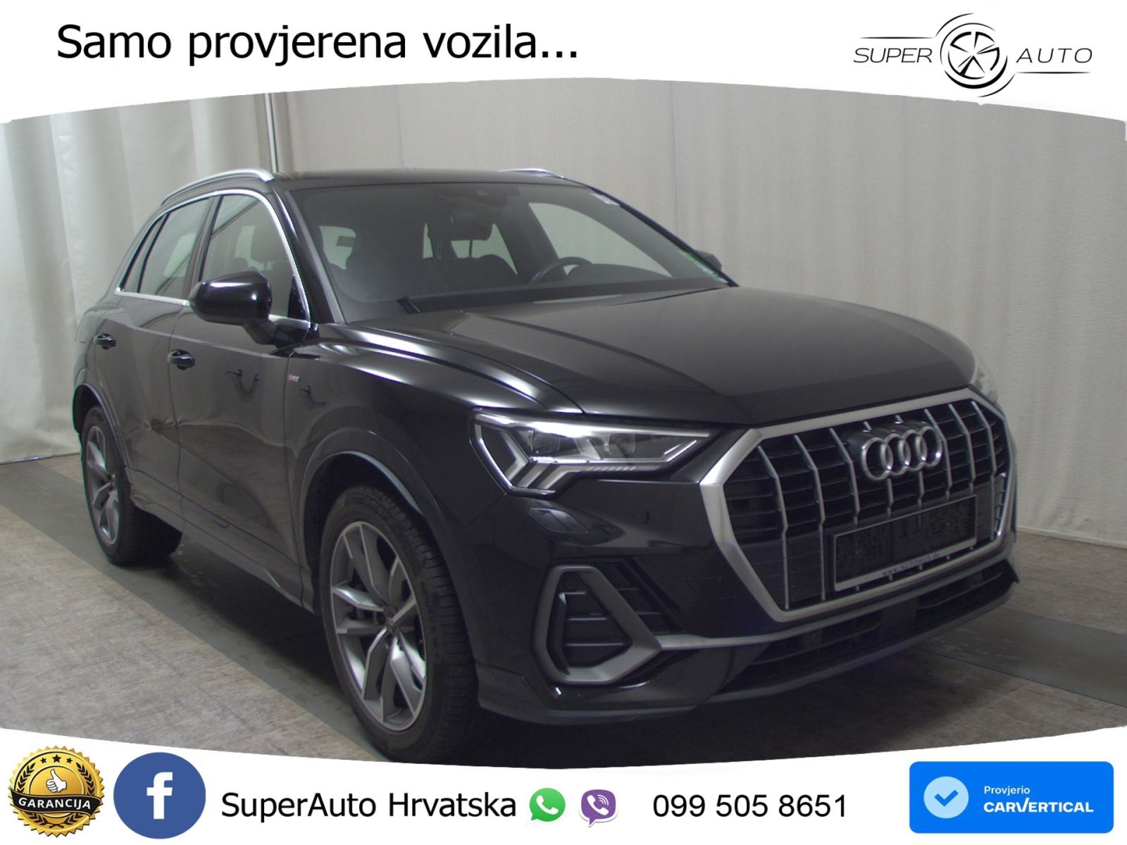 Audi Q3 35 TDI Aut. S line 150 KS, LED+ACC+GR SJED+KAM+VIRT, 2019 god.