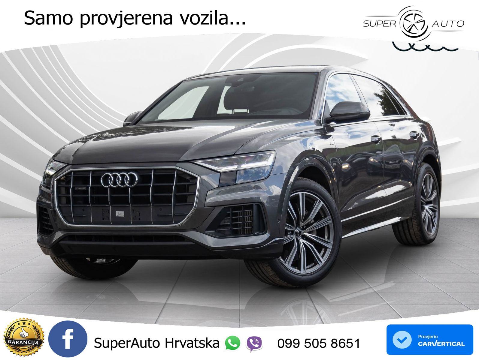 Audi Q8 55 TFSIe quattro S line 381 KS, ZRAČNI+TEM+4xGR SJED+HEAD, 2021 ...