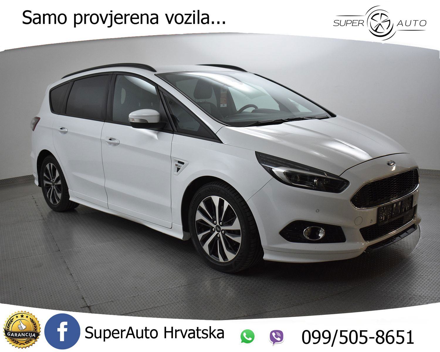Ford S-Max 2.0 EB ST-Line 190 KS, LED+DAB+KEY+SHZ+MEMO, 2019 god.