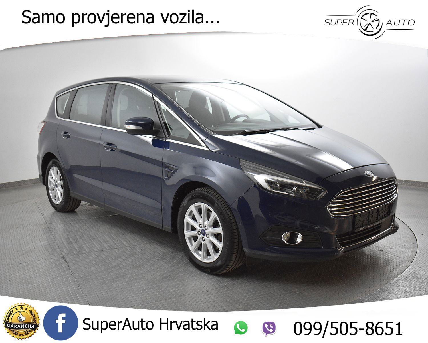 Ford S-Max 2.0 TDCi Titanium 150 KS, LED+ACC+DAB+SHZ, 2018 god.