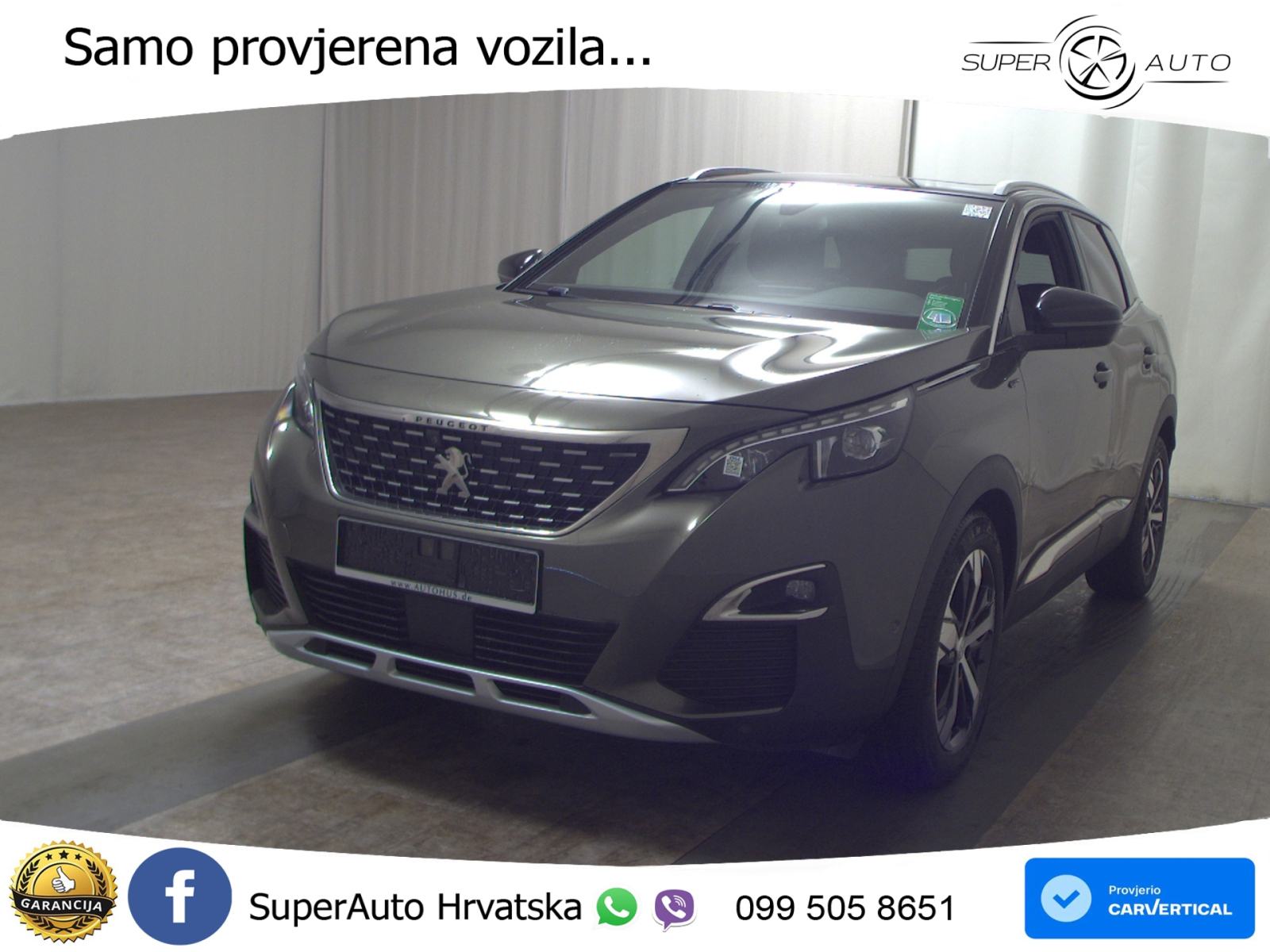 Peugeot 3008 2.0 BlueHDi Aut. GT-Line 177 KS, 360+LED+GR SJED+PANO+ASI, 2020 god.