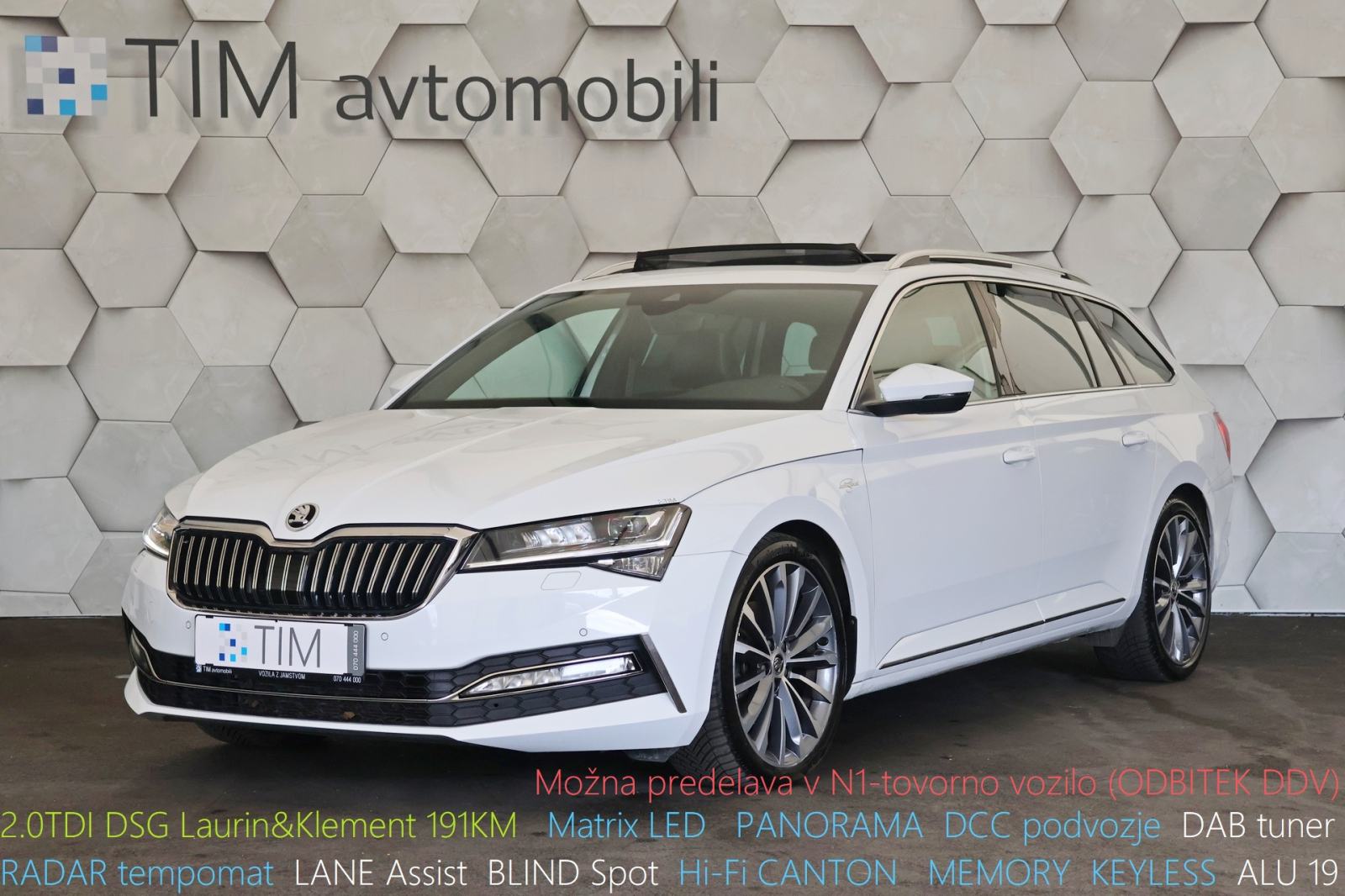 Škoda Superb Combi 2.0TDI DSG L K 191KM PANO DCC MATRIX RADAR, 2020 god.