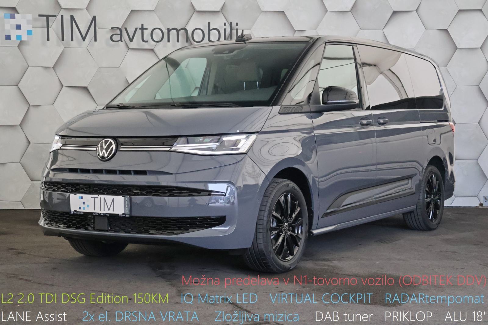 VW Multivan T7 L2 2.0TDI DSG Edition MATRIX El.KLIZNA VRATA, 2025 god.
