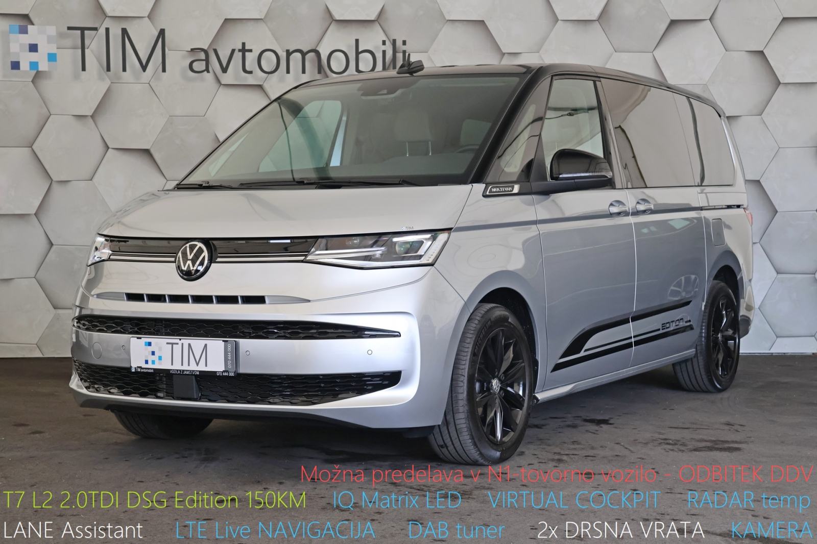 VW Multivan T7 L2 2.0TDI DSG Edition COCKPIT KAMERA RADARtempomat, 2024 ...