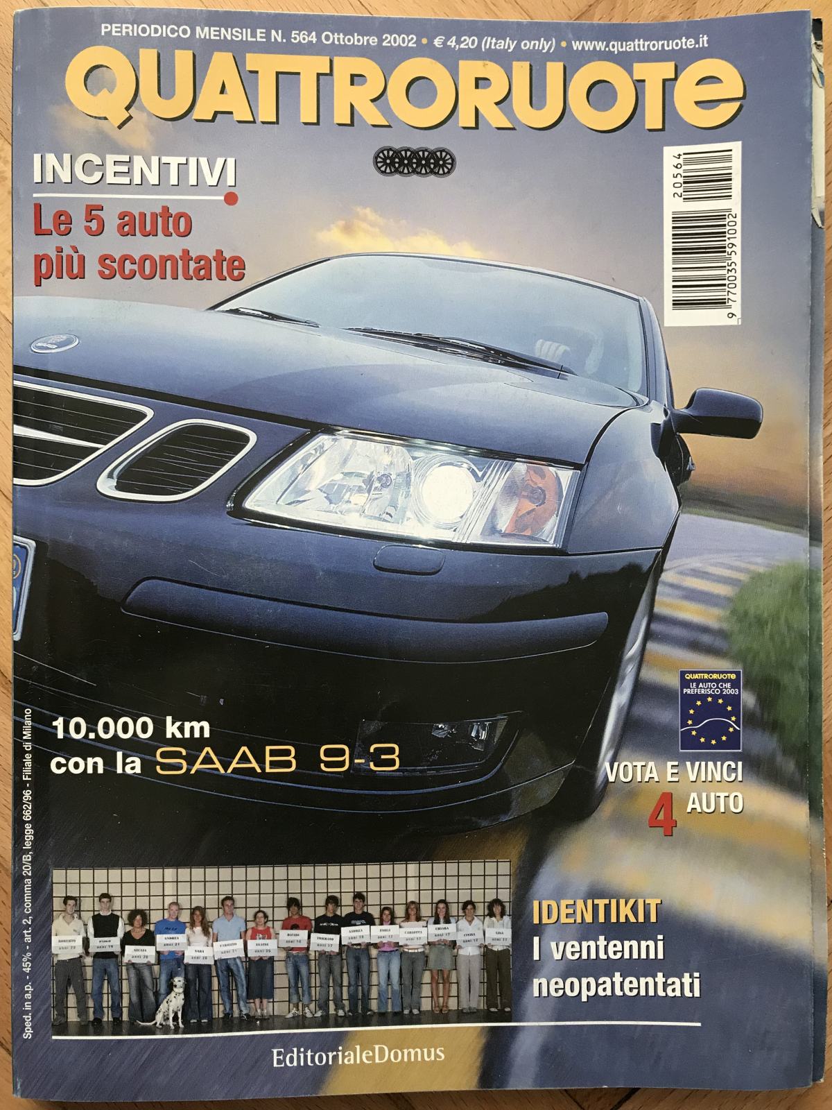 Quattroruote 10/02 test Mercedes CLK 320 Saab 9-3 + izdržljivost Smart