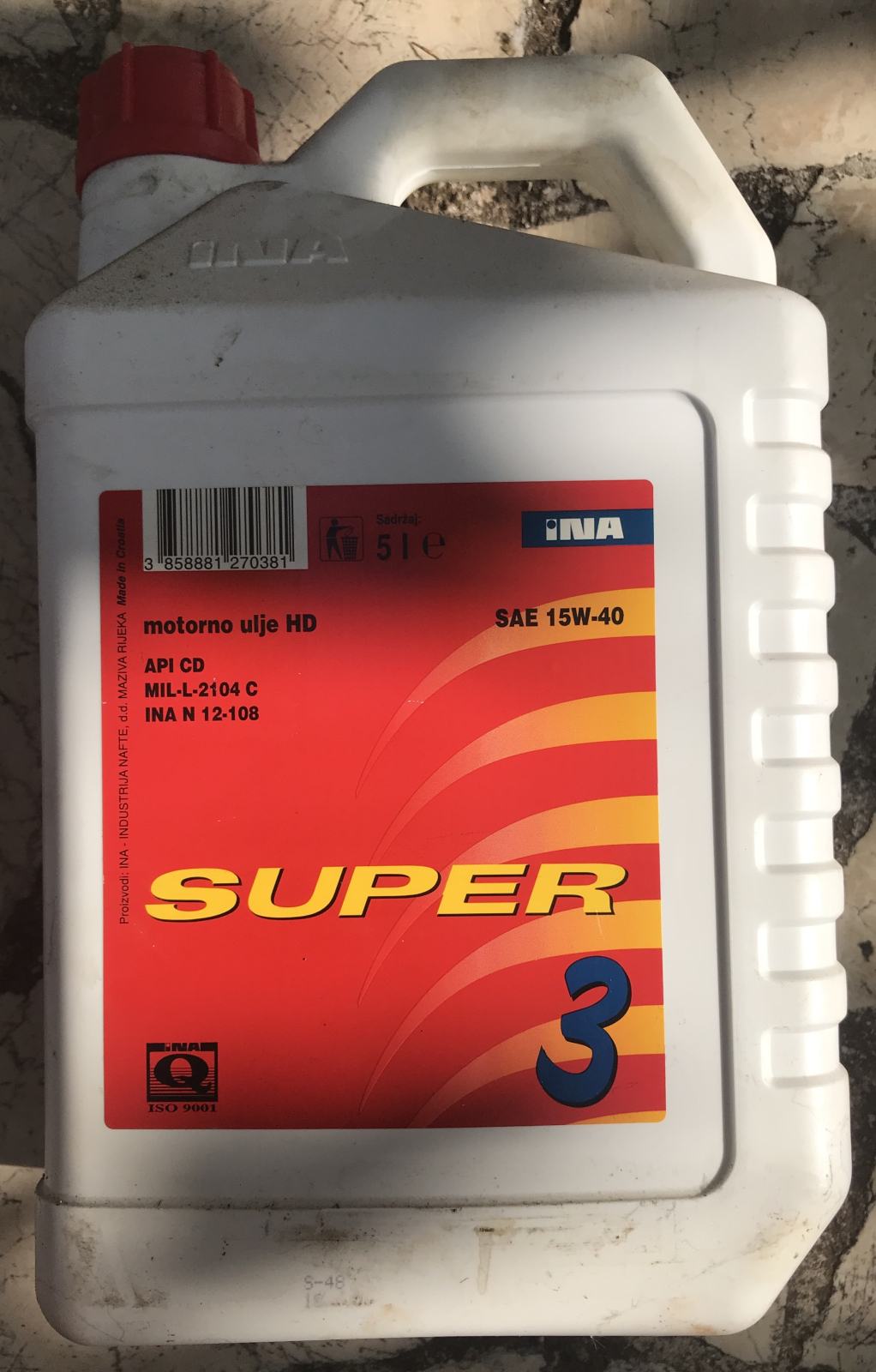 INA Super 3 SAE 15W-40 motorno ulje HD | oko 1 litre