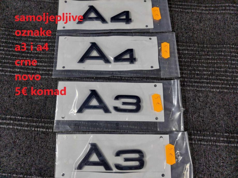 samoljepljive oznake a3 i a4 crne za audi vozila