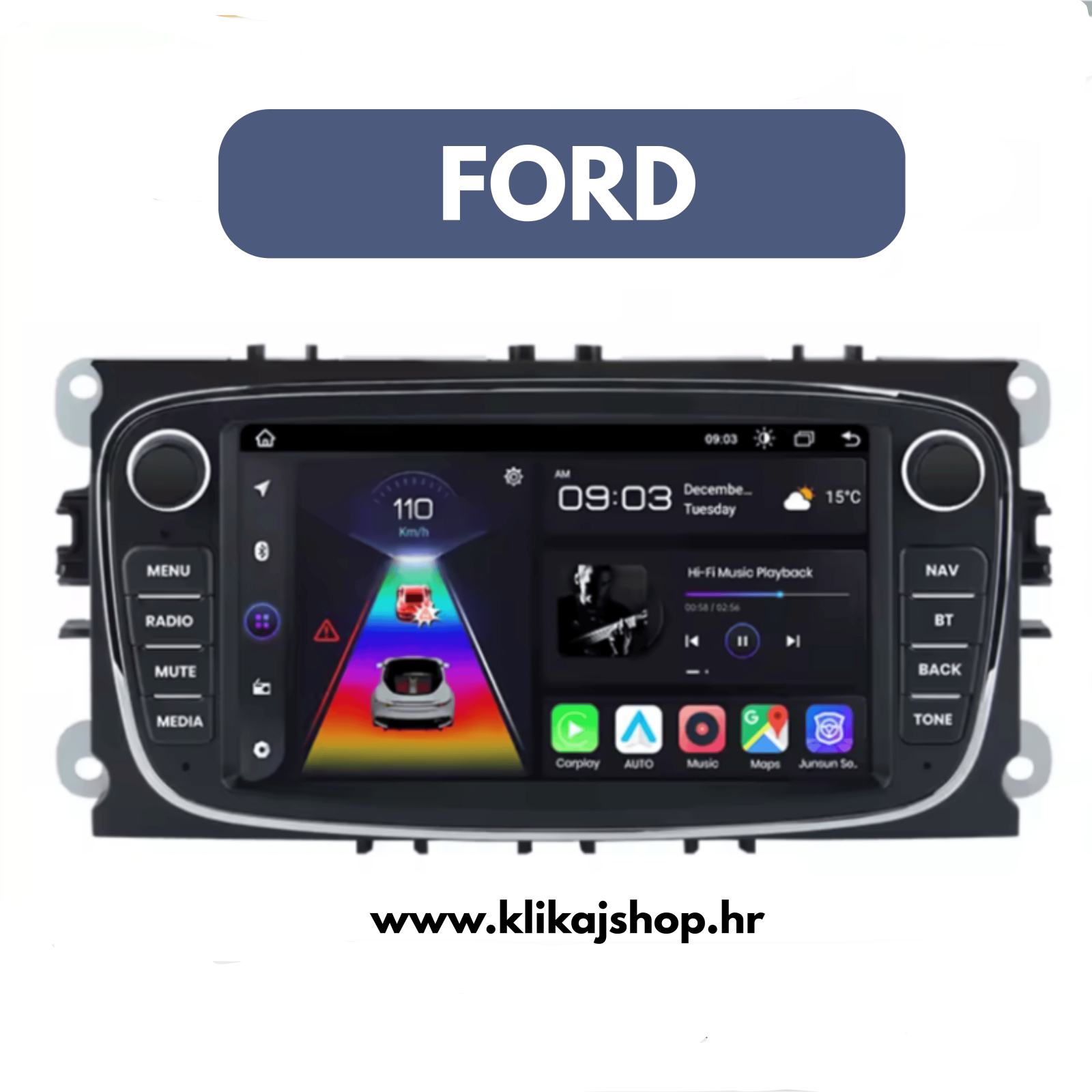 ️FORD ANDROID AUTO RADIO, NAVIGACIJA, PARKING KAMERA, CAR PLAY ️