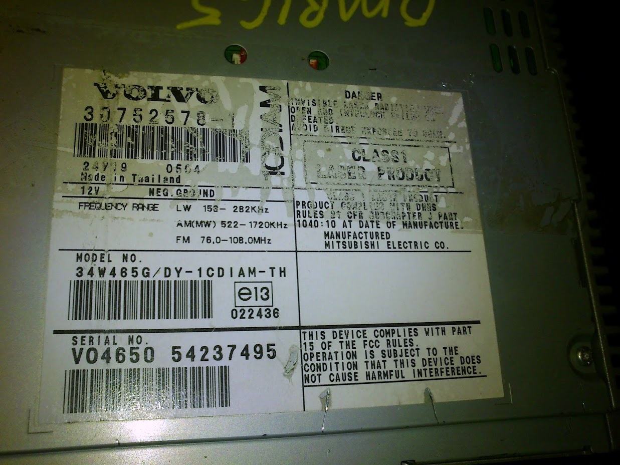 Volvo CD player C30 / S40 / V50 / C70