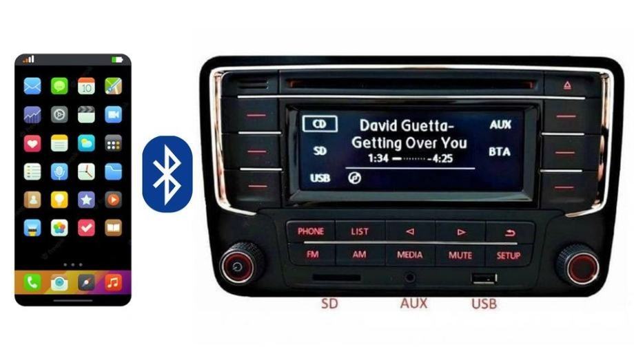 VW radio Caddy, Golf 5,6, Passat, Polo ORIGINAL,bluetooth,USB,mp3