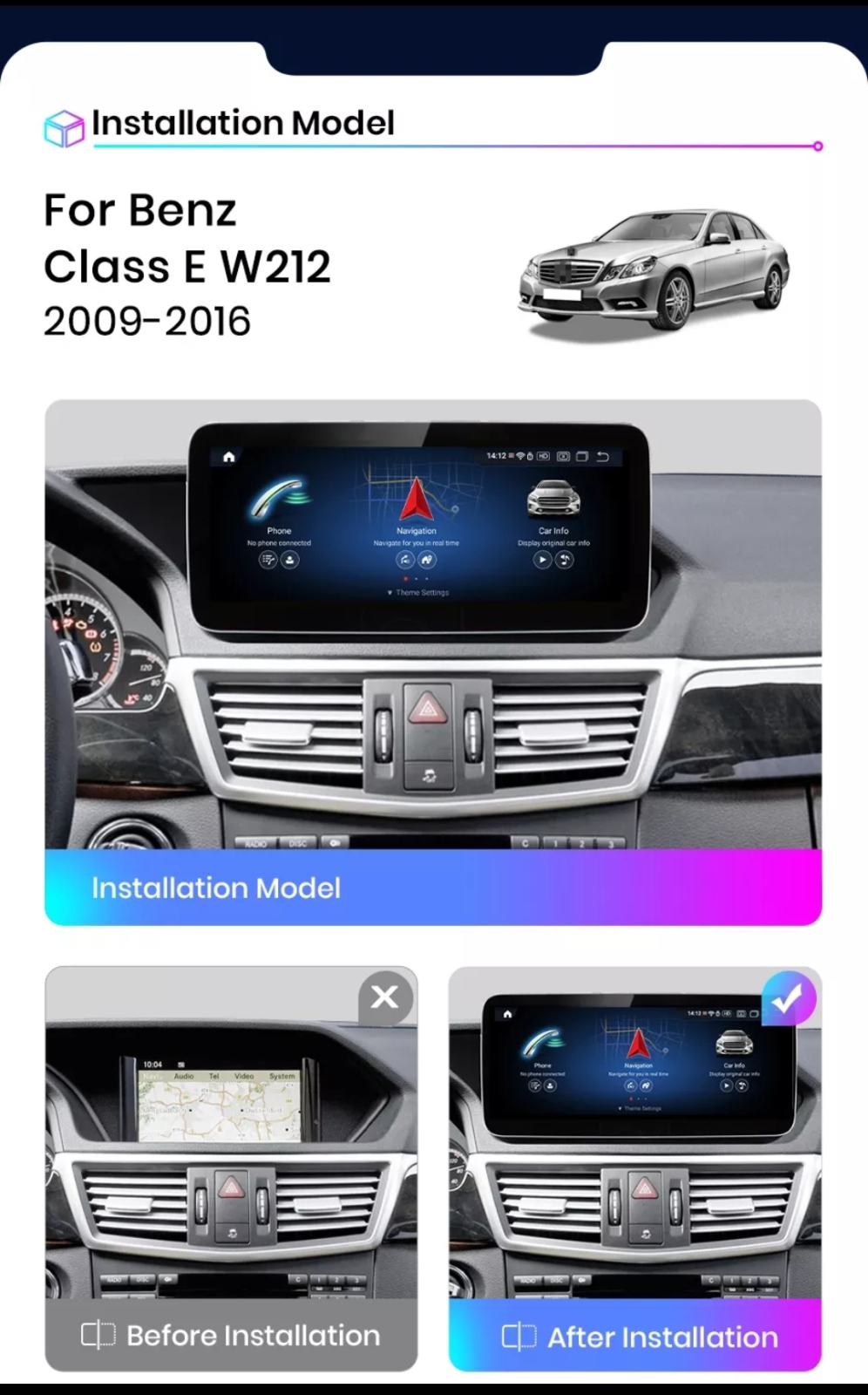 Mercedes W212 S212 E200 E230 E260 E300 MULTIMEDIJA NAVIGACIJA ANDROID