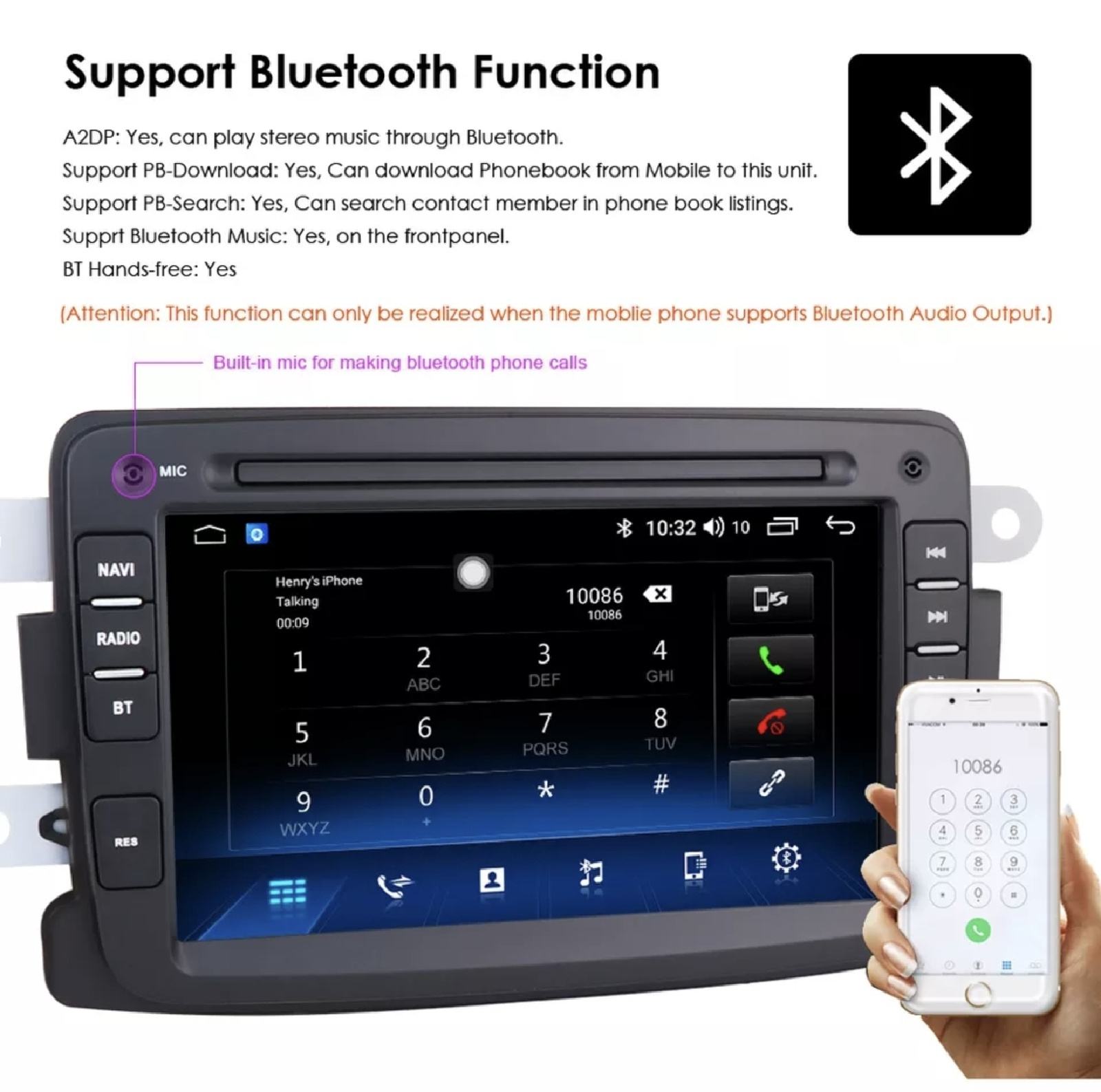 Android auto radio, 2.Din multimedija za Dacia i Renault navigacijom