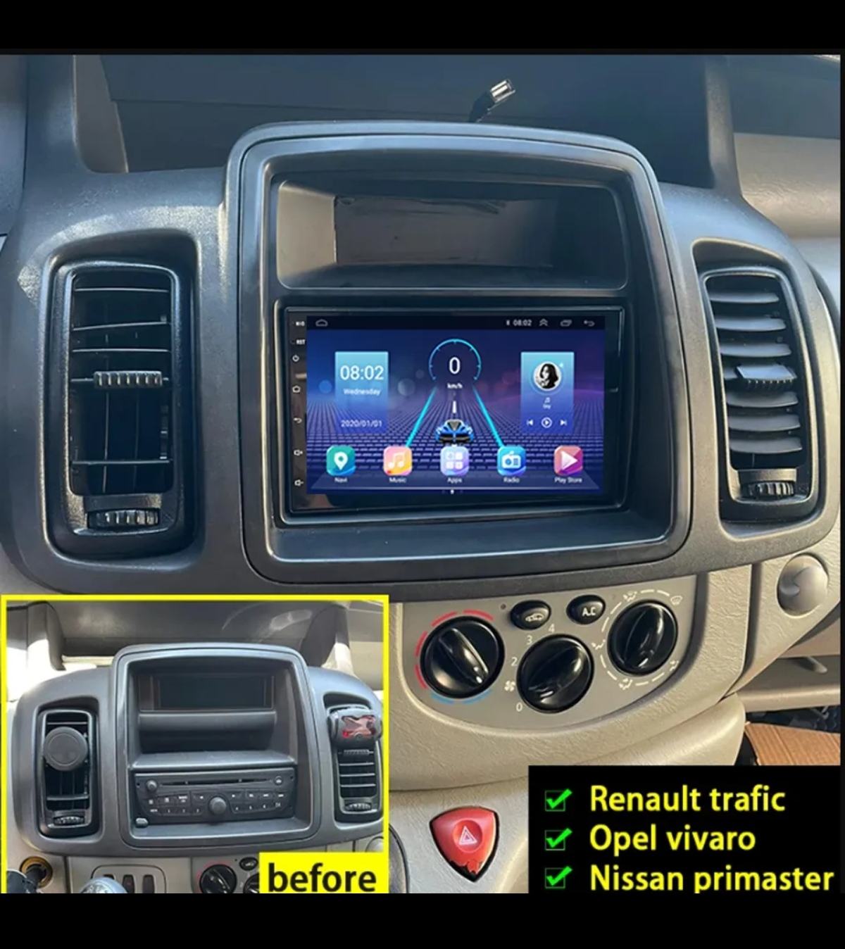 OPEL VIVARO RENAULT TRAFIC 2 MULTIMEDIJA ANDROID RADIO PARKING KAMERA