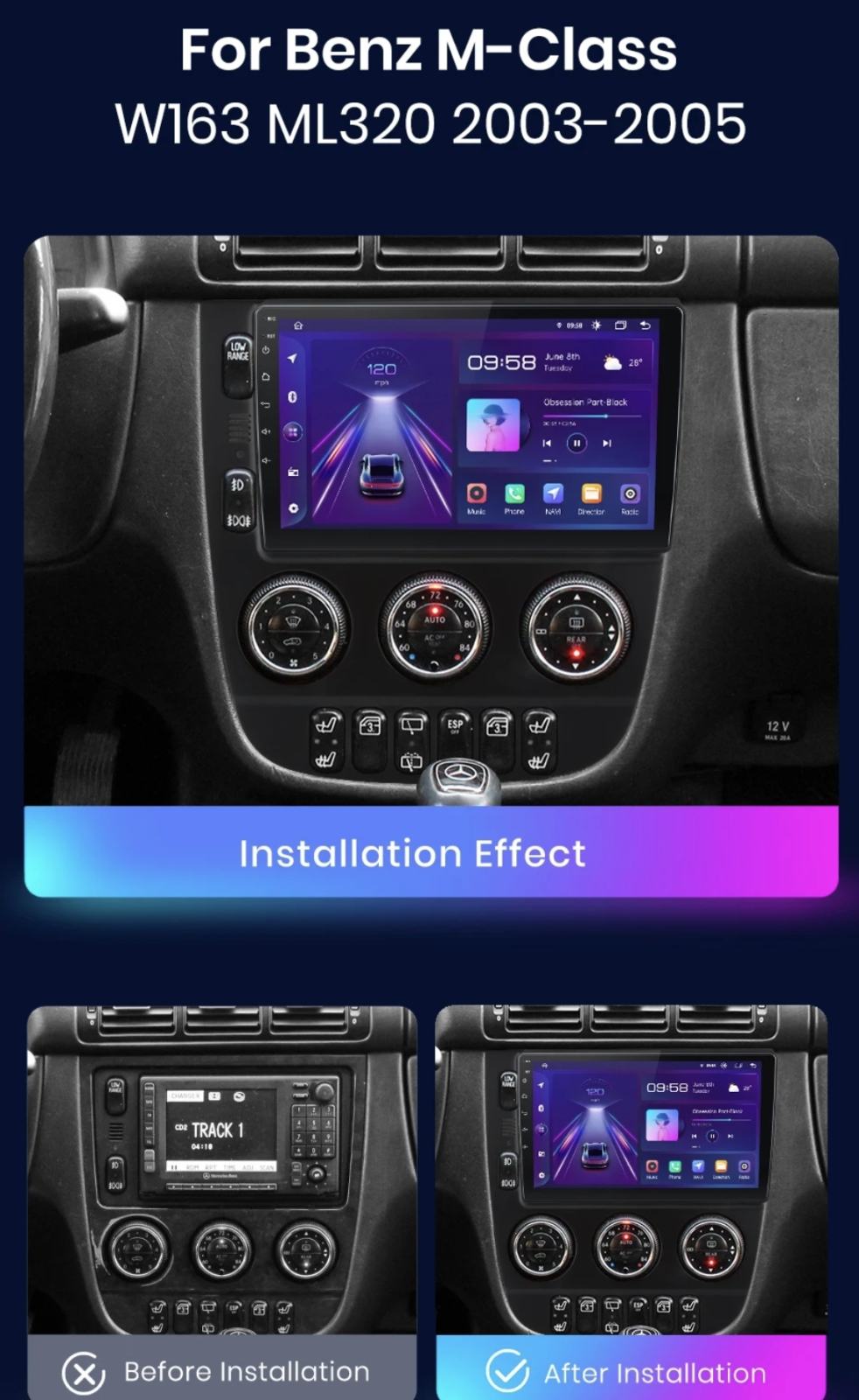 Original MULTIMEDIJA za Mercedes ML320 W163 Android Navigacija Radio