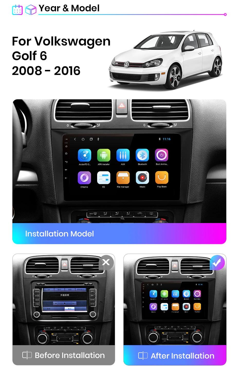 Vw Golf 6 MultiMedia 9 Android Ugradnja