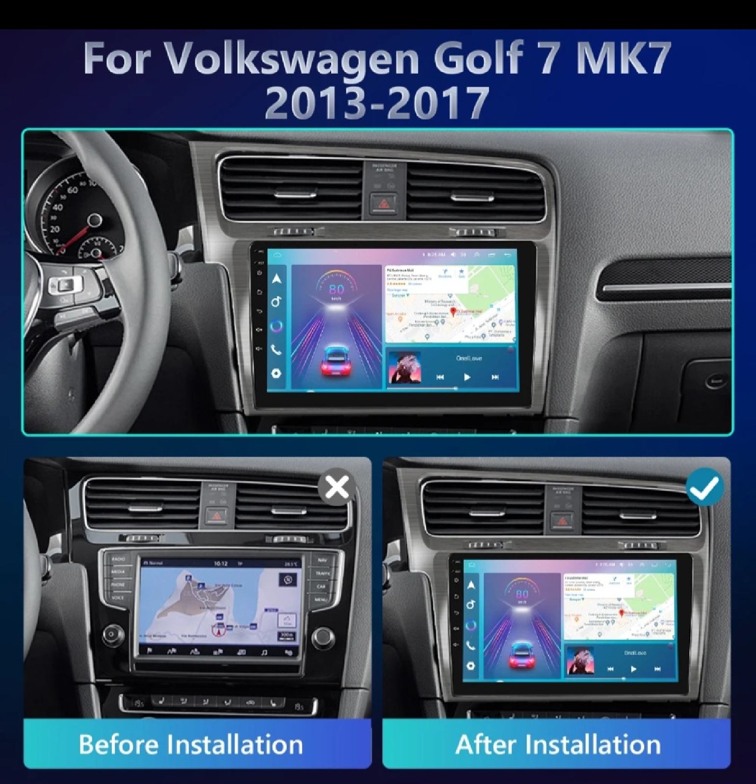 VW GOLF 7 ANDROID GPS MULTIMEDIA 2+64 kamera