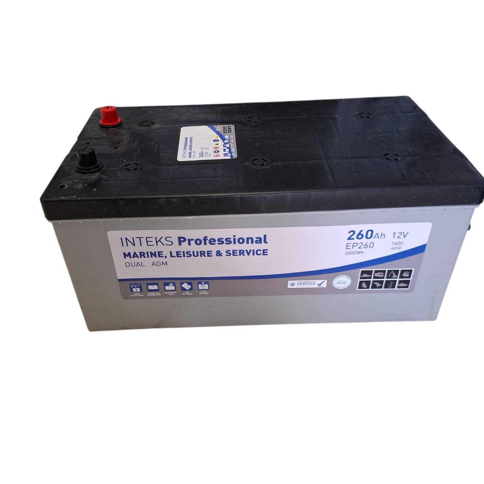 Akumulator Inteks Professional 12V 260AH DUAL AGM – Marine – Servisna
