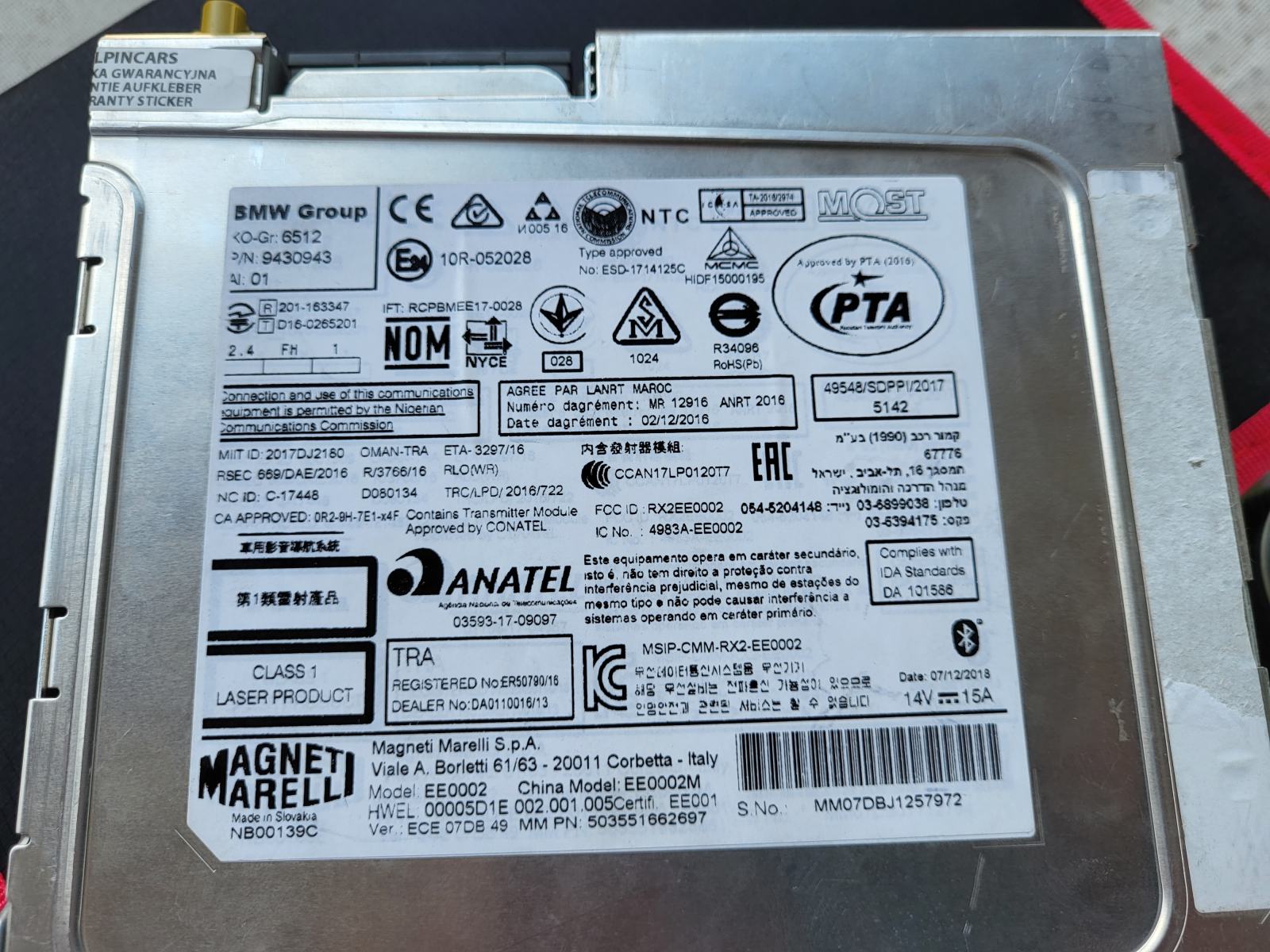 BMW F39,F48,F45,F87,F90,G01 EntryNav 2 EVO ID6 DAB navigacija