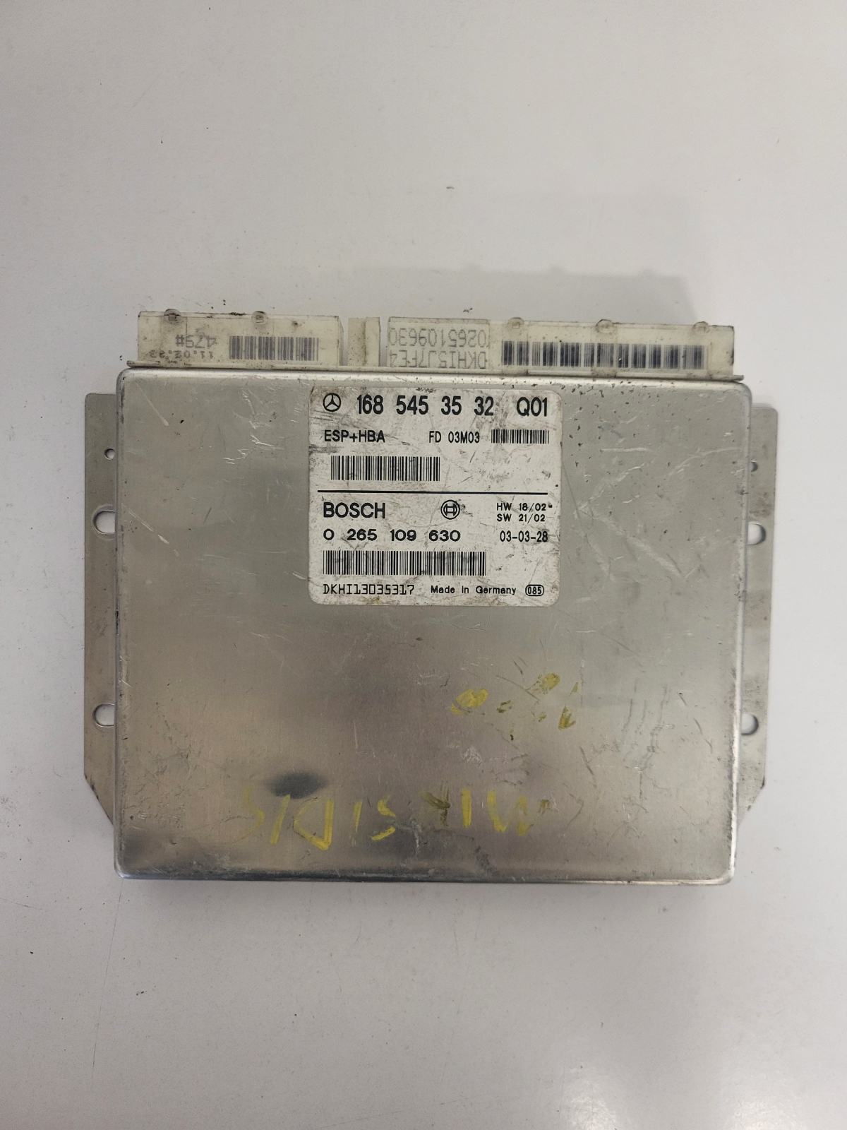 MERCEDES-BENZ A CLASS W168 ESP ECU / 1685453532 / 0265109630 / BOSCH E