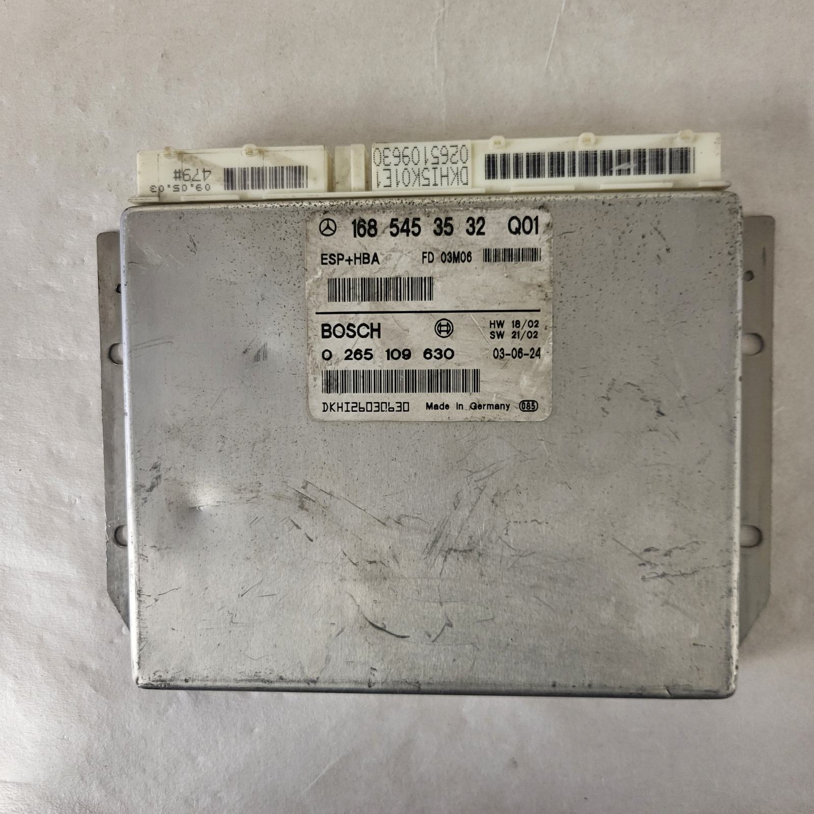 MERCEDES-BENZ A CLASS W168 ESP ECU / 1685453532 / 0265109630 / BOSCH E