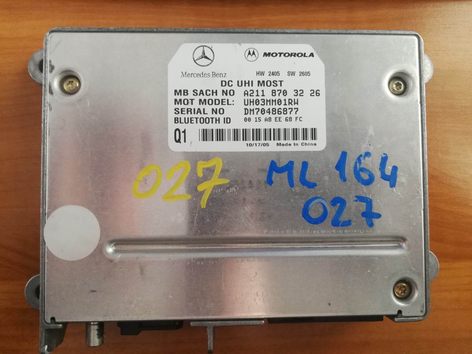 MERCEDES BLUETOOTH CONTROL MODUL ML W164