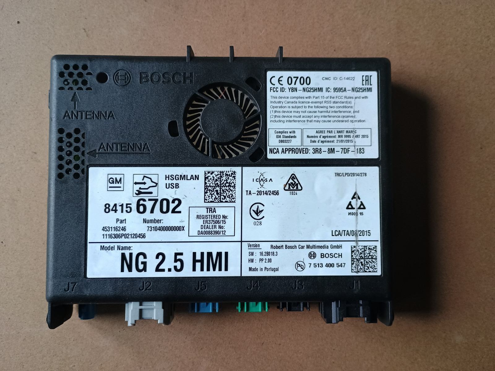 Opel Astra K 2019 HMI 2.5 84156702