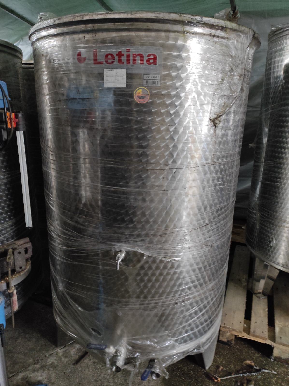 Inoks spremnik bačva LETINA 1500 L - nerabljeno/novo (moguće hlađenje)