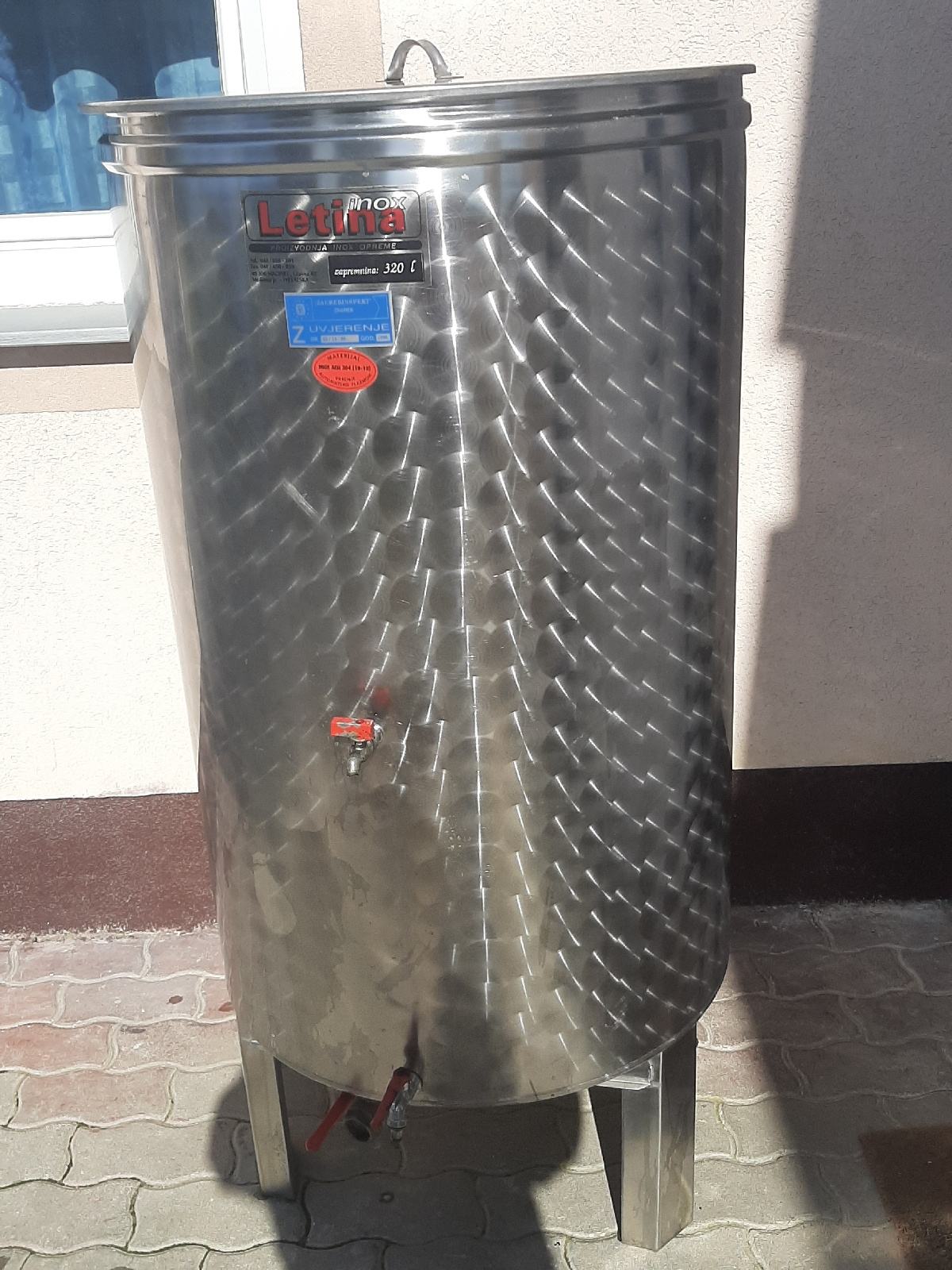 Inox bačva Letina 320l