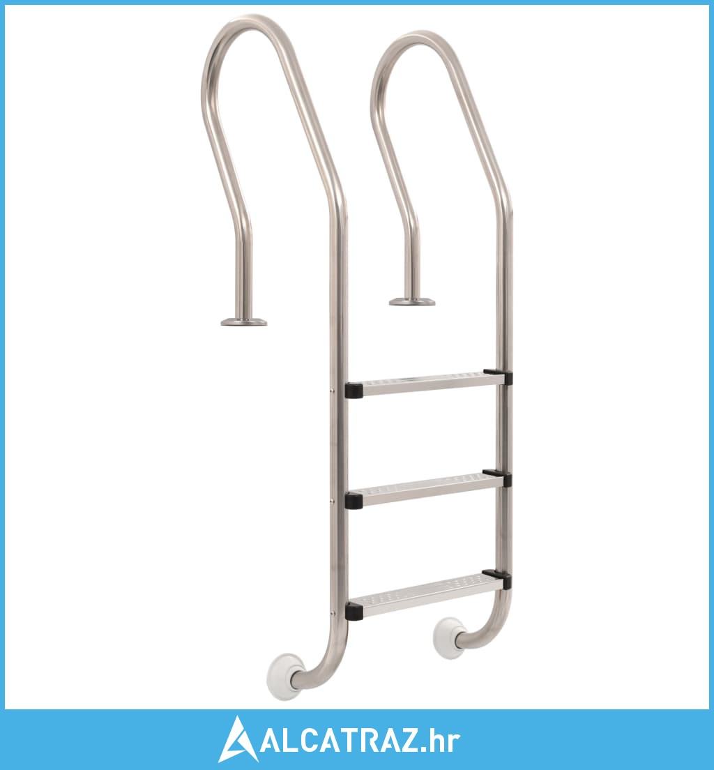 Ljestve za bazen s 3 stepenice od nehrđajućeg čelika 120 cm - NOVO