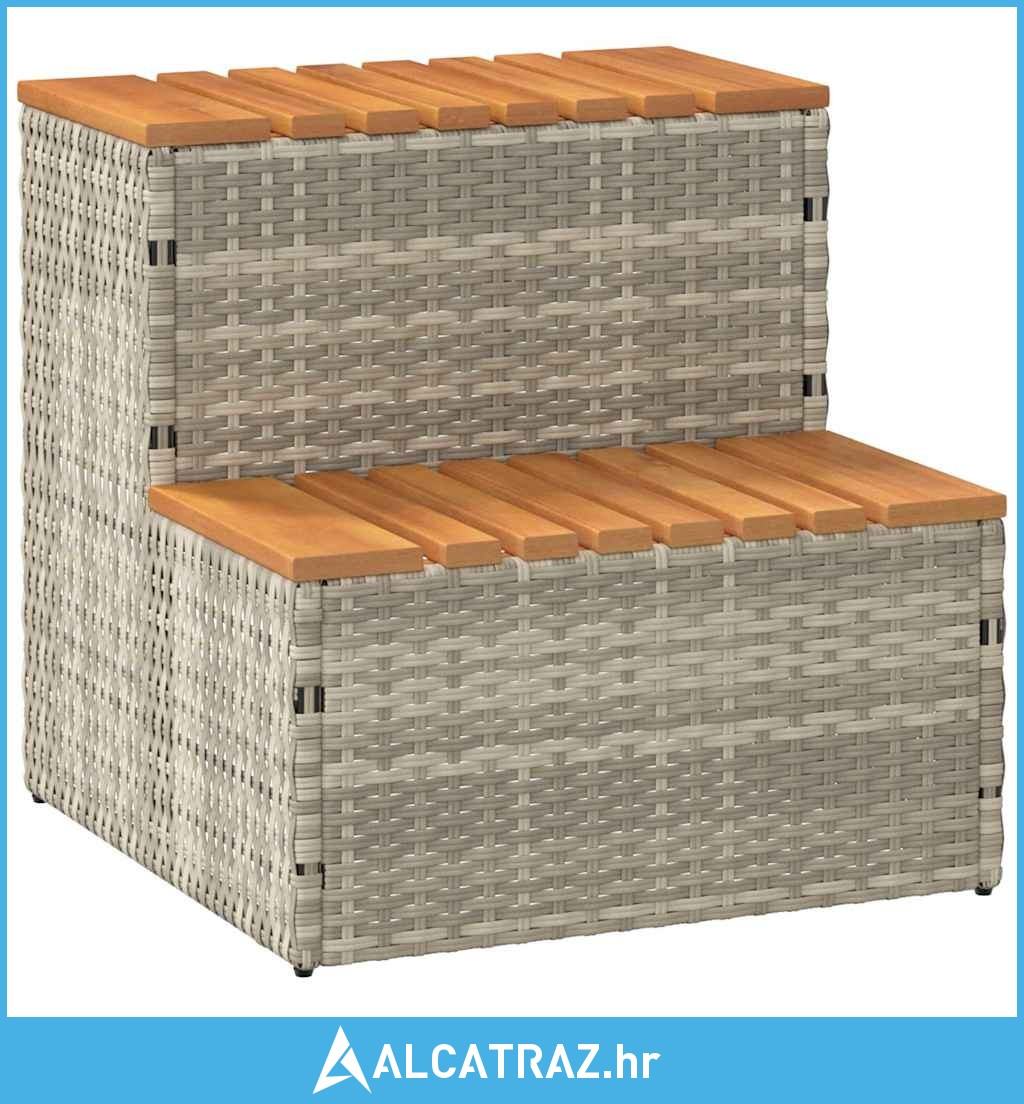 Stepenica za hidromasažnu kadu svijetlosiva 50x50x50,5 cm - NOVO