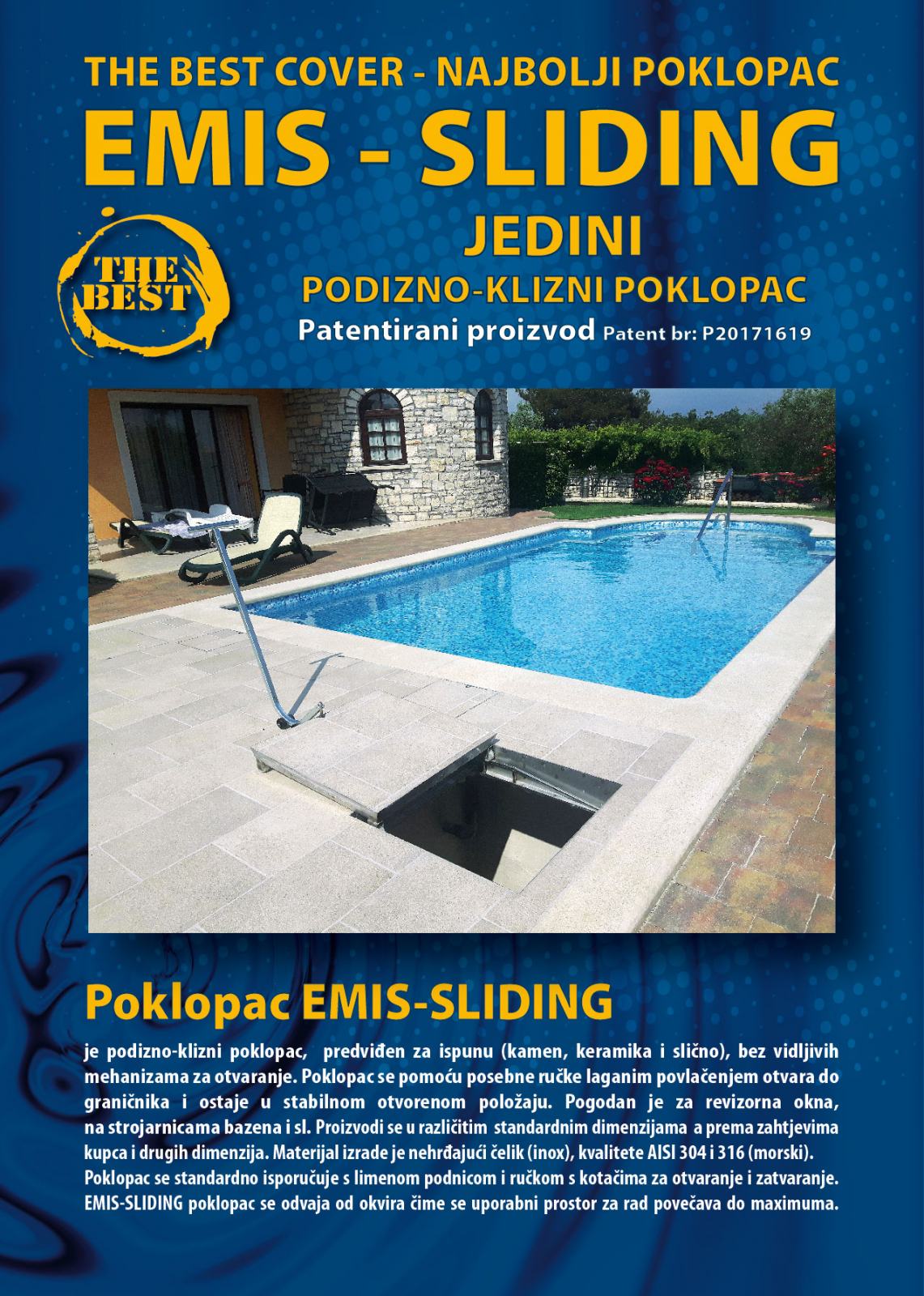 INOX POKLOPAC STROJARNICE BAZENA ZA ISPUNU