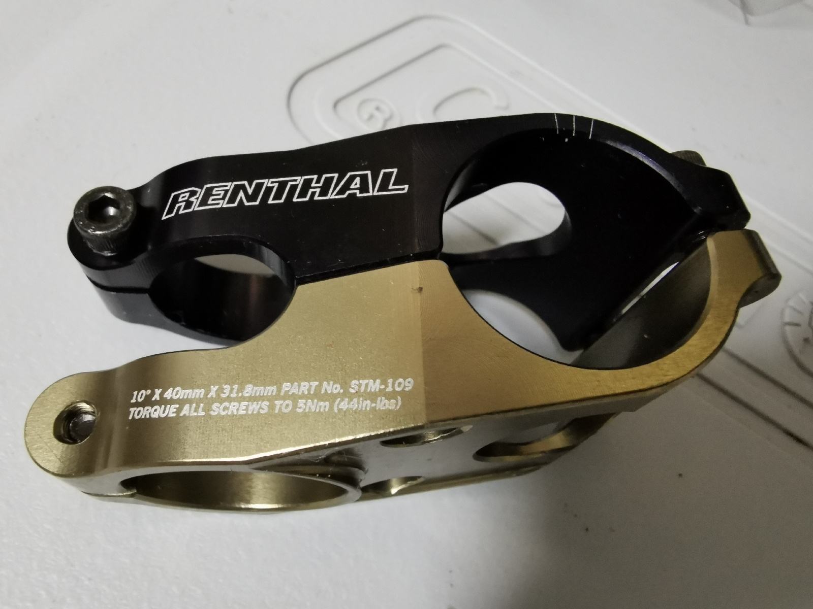 Renthal Duo - 31.8mm, 10° Stem - gold/black, Length: 40mm