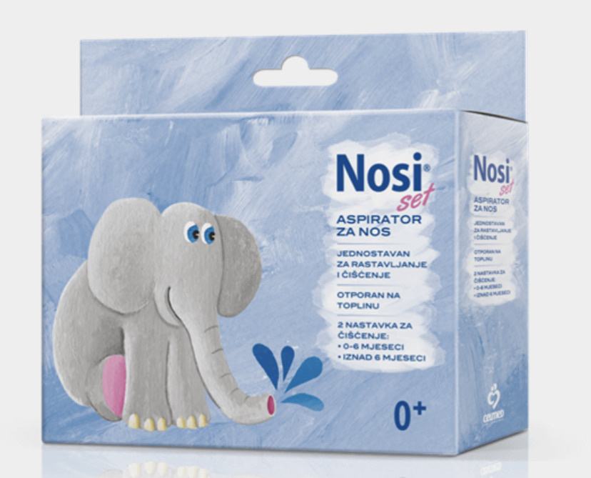 Nosi set, aspirator za nos (na usisavač)