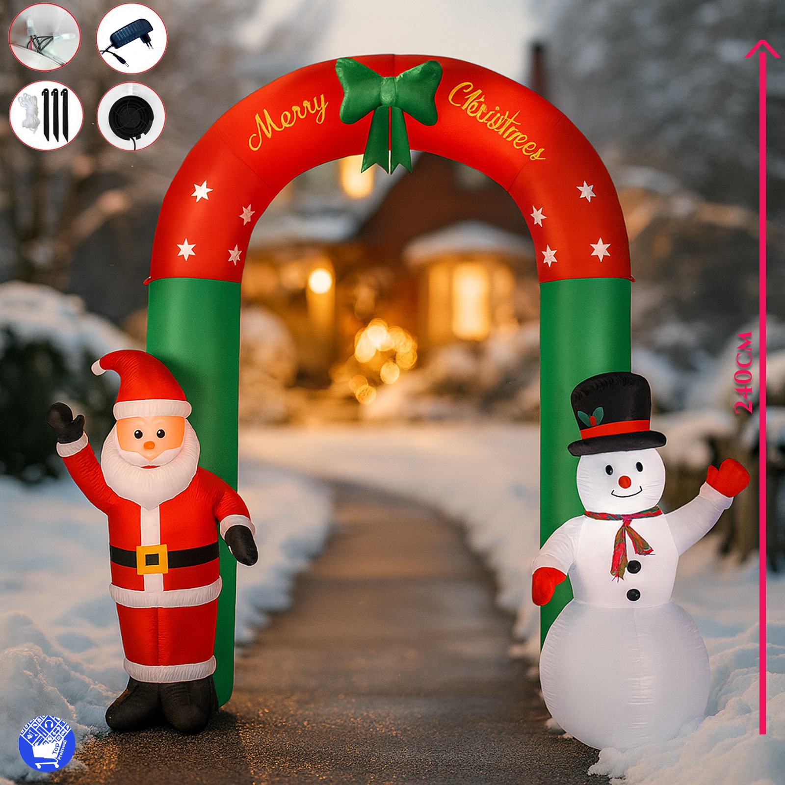 Napuhavajući Božićni Prolaz - 240 cm