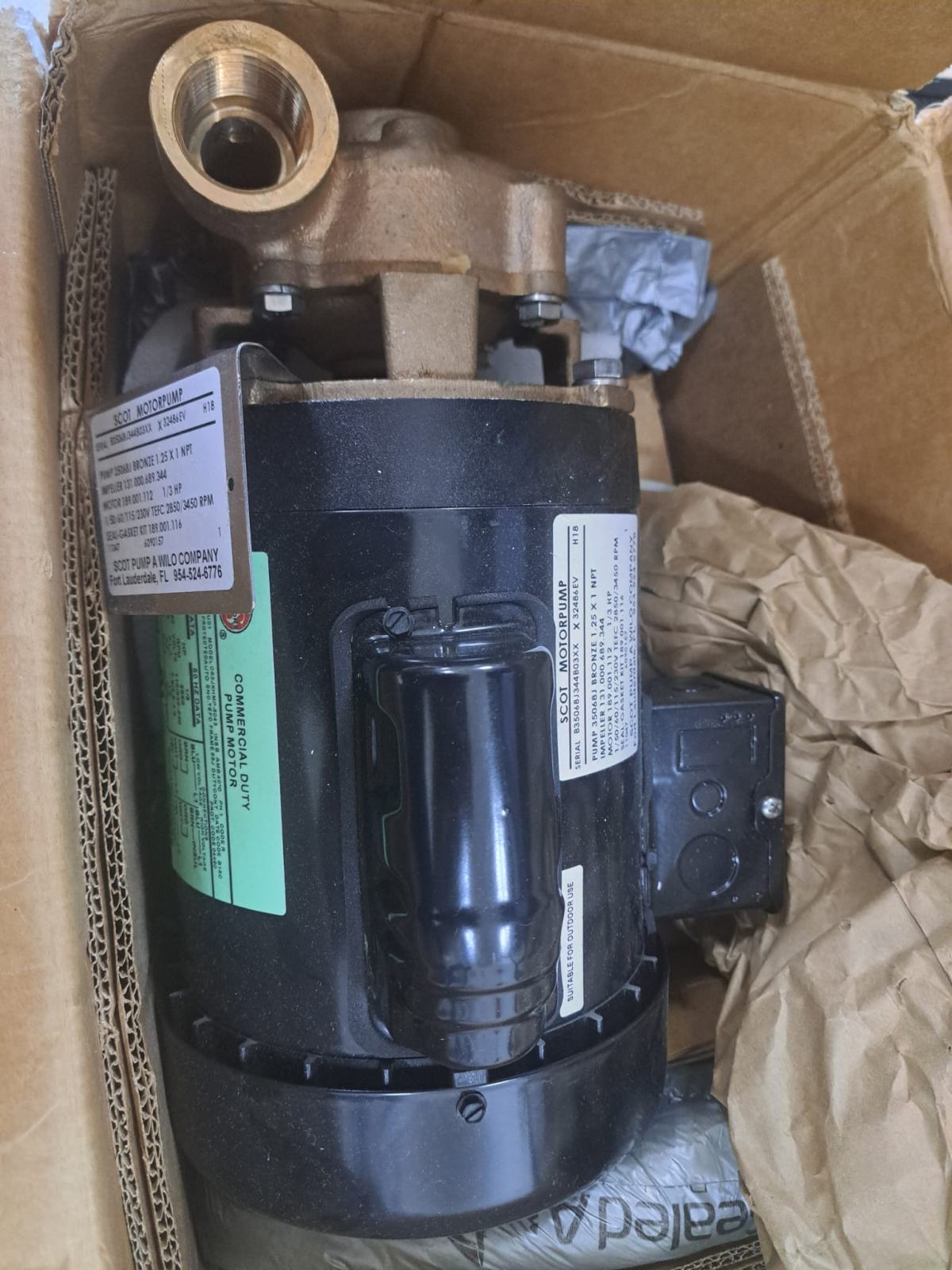 PUMPA MORA RASHLADNOG SUSTAVA BRODSKOG KLIMA UREĐAJA - SCOT MOTOR PUMP