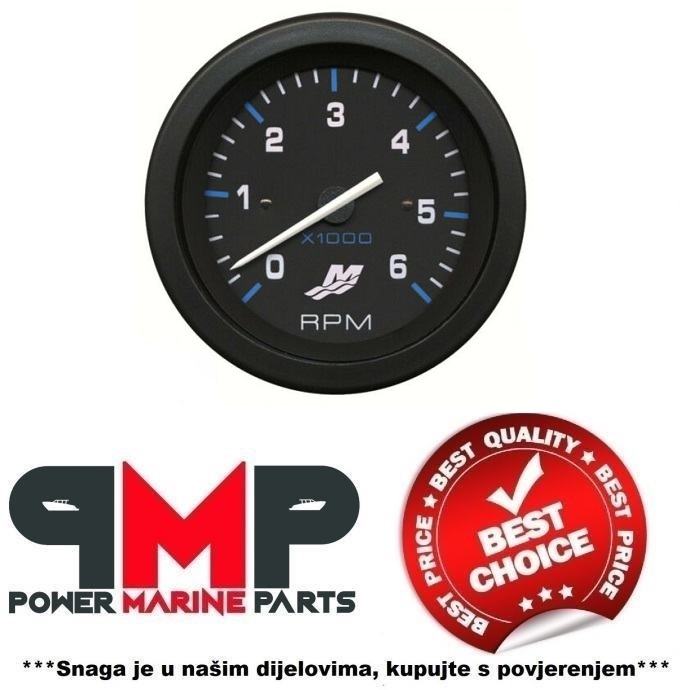 MERCRUISER TACHOMETER 0-6000 RPM, 85 mm, BLACK FACE - 79-895283A03