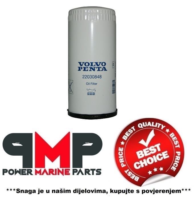 VOLVO PENTA OIL FILTER FOR D4 AND D6 ENGINES - 22030848