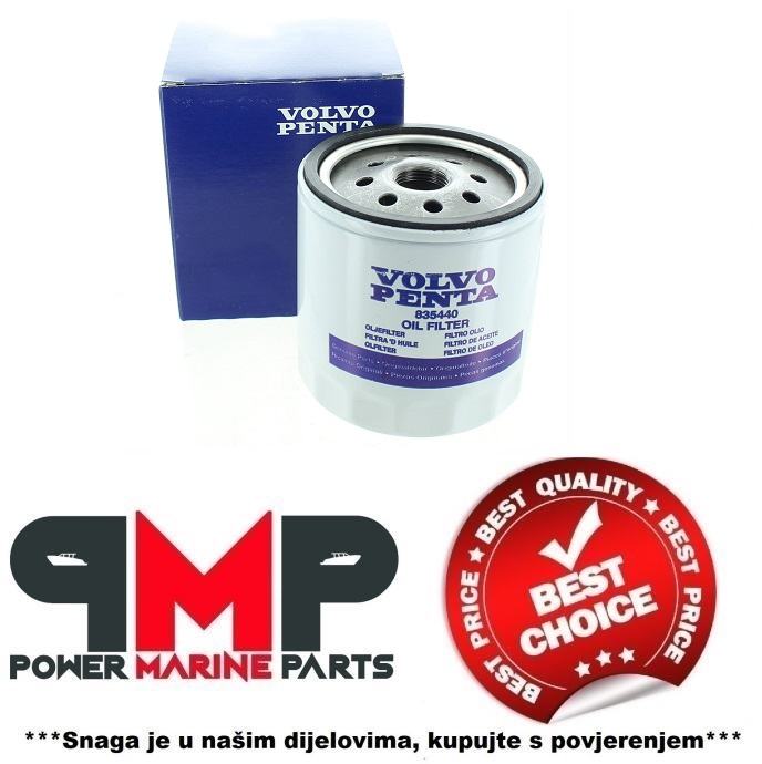VOLVO PENTA OIL FILTER FOR 5.0GL-F, 5.0GL-G, 5.0GL-H ENGINES - 835440