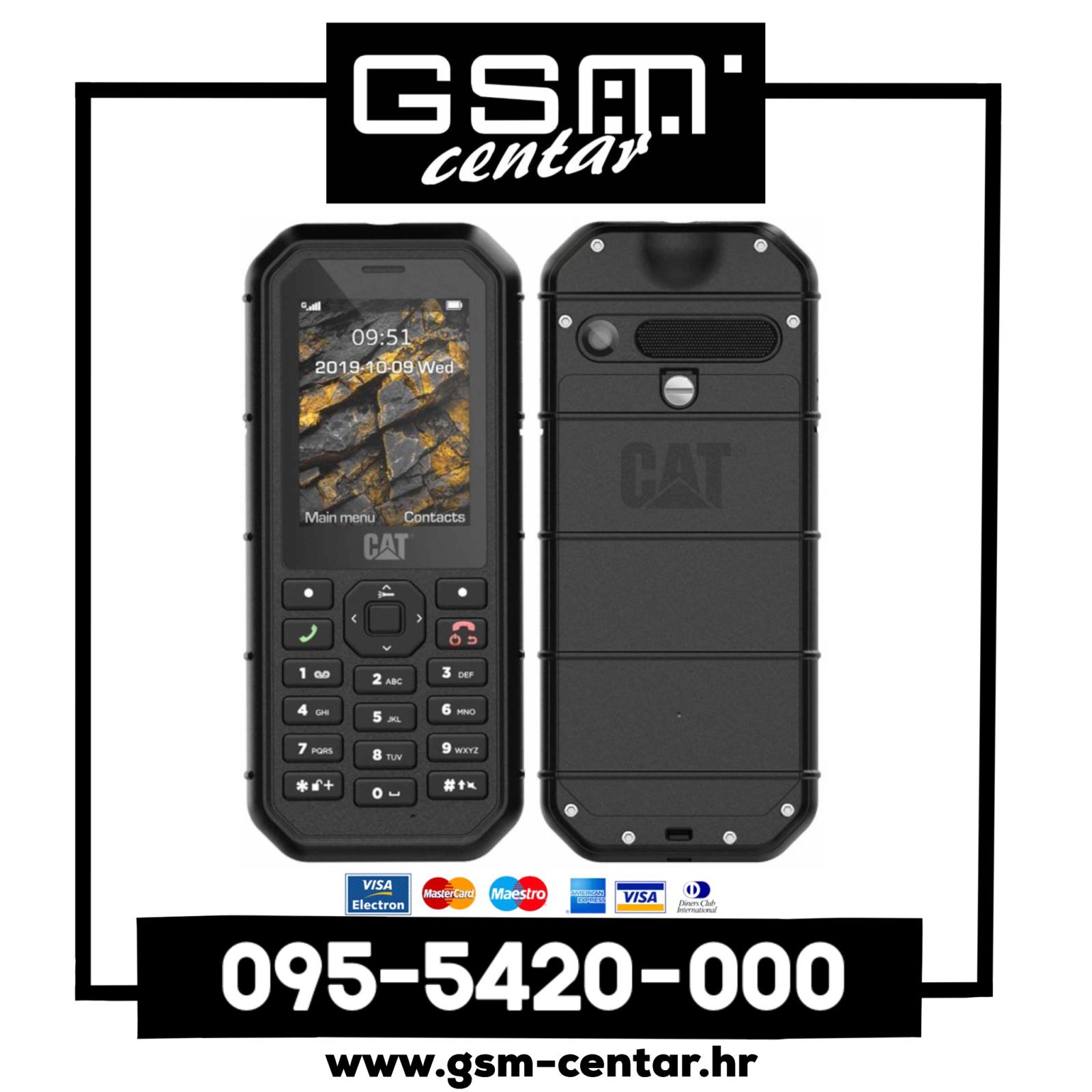 CATERPILLAR CAT B26 DUAL SIM BLACK NOVO! RAČUN! GARANCIJA! R1