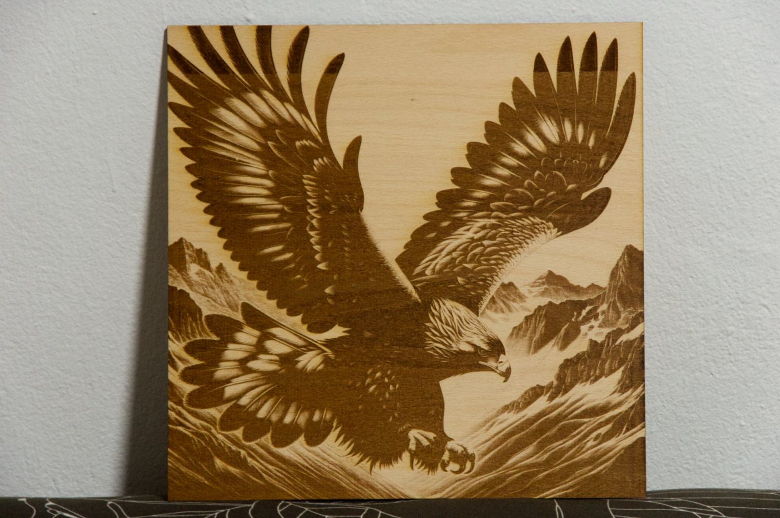 Orao Zidna Slika (Unikat) - Laserska Gravura - 30 cm x 30 cm