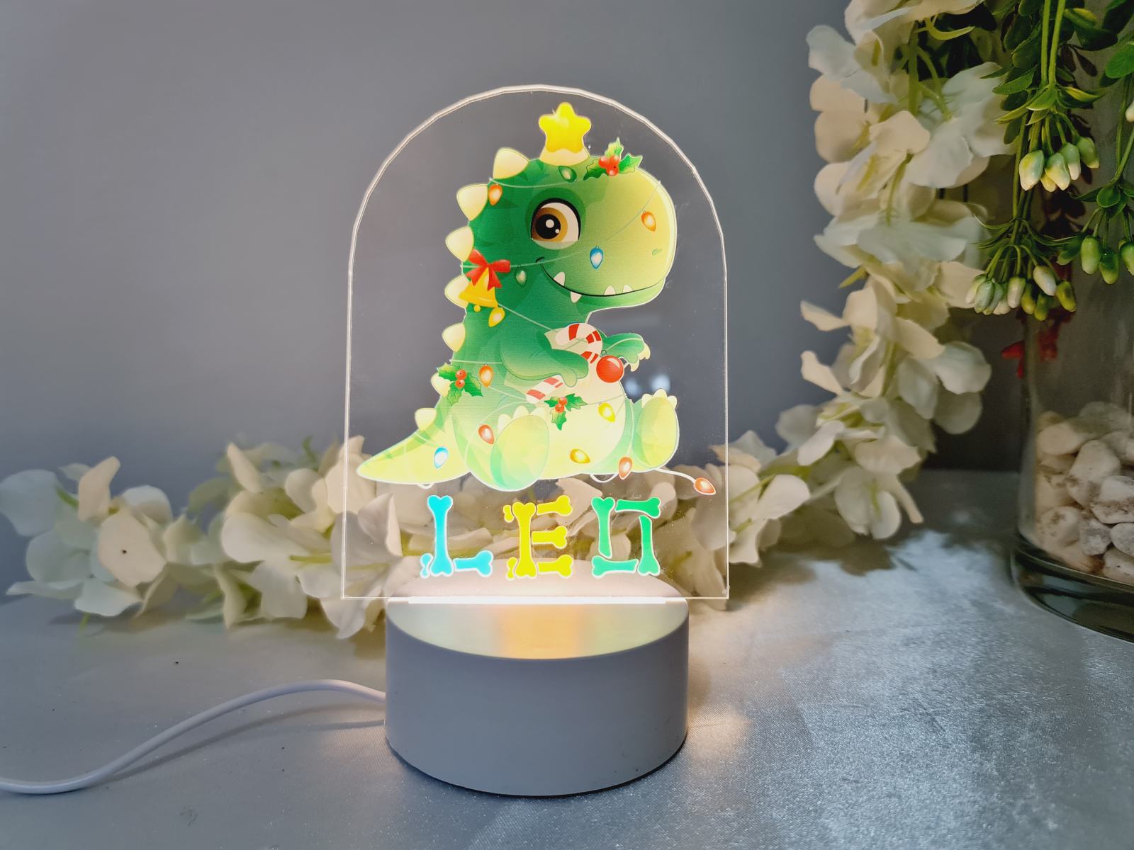 Personalizirana led noćna lampa dinosaurus, slika prema željama