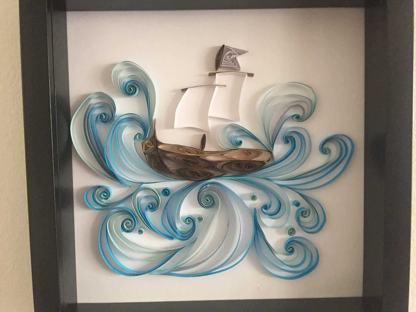 Quilling slika- Brod u oluji