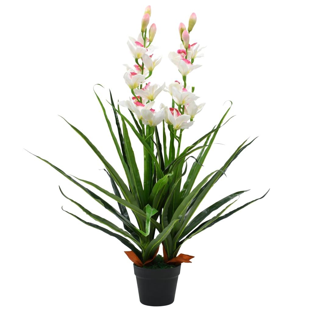Umjetna biljka Cymbidium Orhideja s posudom 100 cm zelena - NOVO