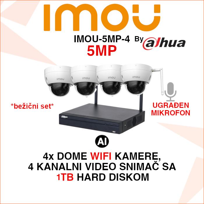 DAHUA IMOU BEŽIČNI WIFI SET SA 4 KAMERE 5MP IMOU-5MP-4